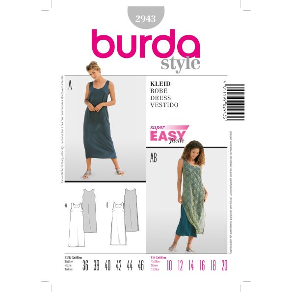 Patron Burda 2943 Robe