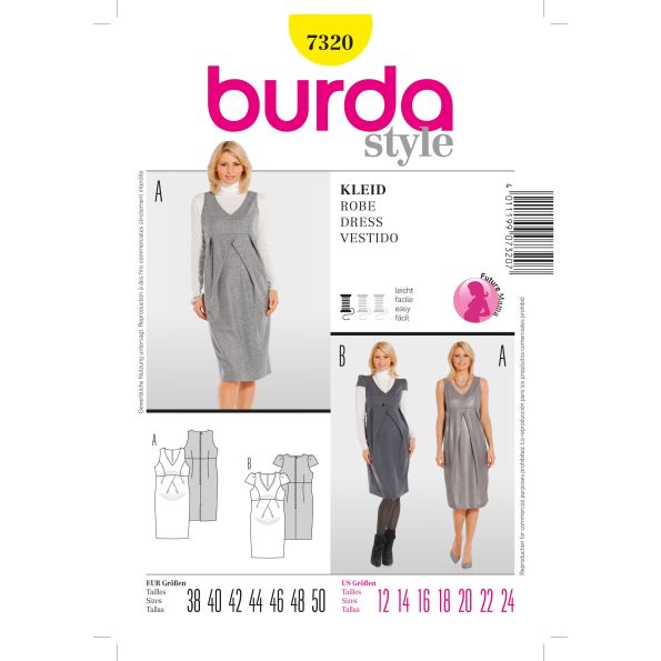 Patron Burda 7320 Robe décolletée