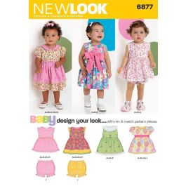 Patron New Look 6877 Robe et culotte bébé