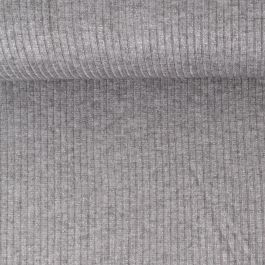 Tissu Maille côtelé pailleté Naëlle uni Gris - Par 10 cm