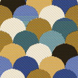 Tissu Jacquard d'ameublement Ariel Bleu - Par 10 cm